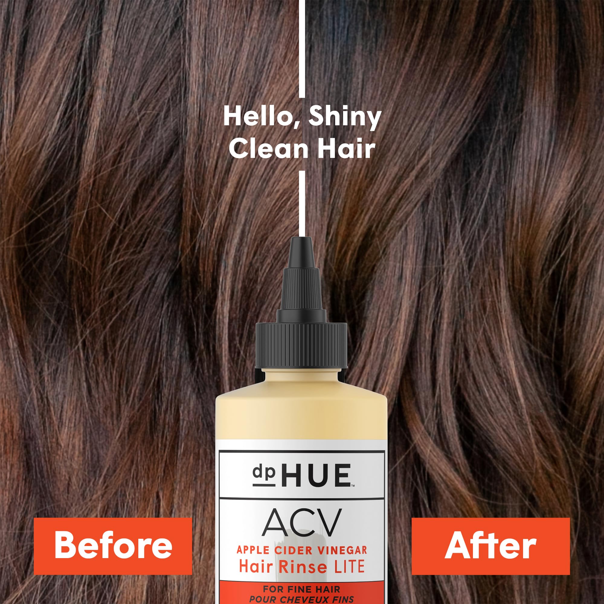 dpHUE Apple Cider Vinegar Hair Rinse Lite, 8.5 oz - Shampoo Alternative, Scalp Cleanser & Post Workout Rinse - Won’t Weigh Fine Hair Down - Removes Buildup & Sweat