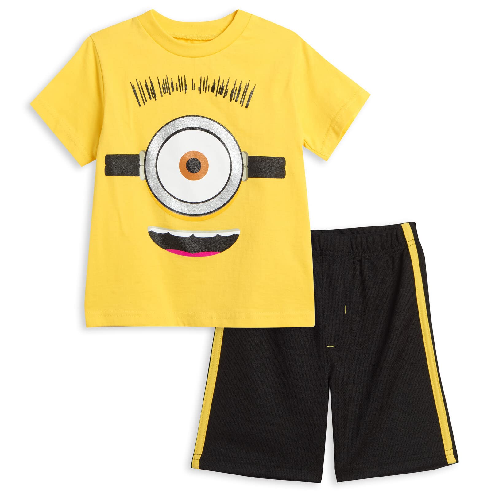 Despicable Me Minions Infant Baby Boys Graphic T-Shirt and Shorts Outfit Set Yellow-Black 18 Months