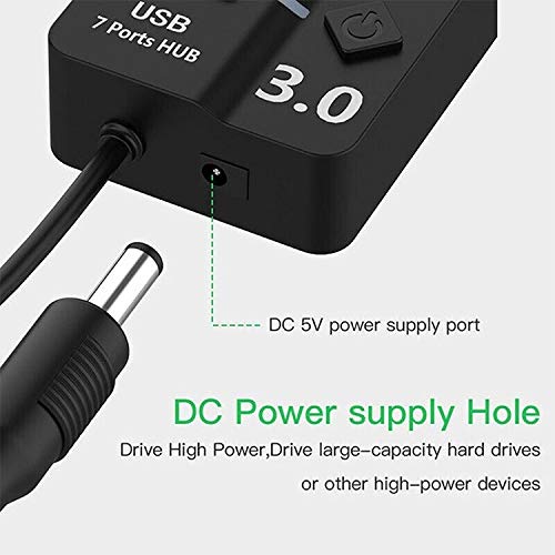 JSANSUI Distributor hub Usb3.0 Splitter 7-Port USB3.07-Port Hub 7-Port High-Speed Multi-hub Extension with PC and Laptop Switch