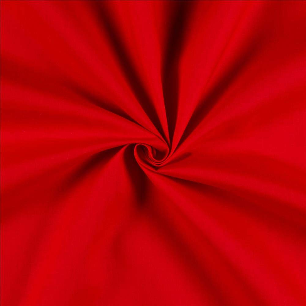 60" Poly Cotton Broadcloth Red, Fabric by the Yard