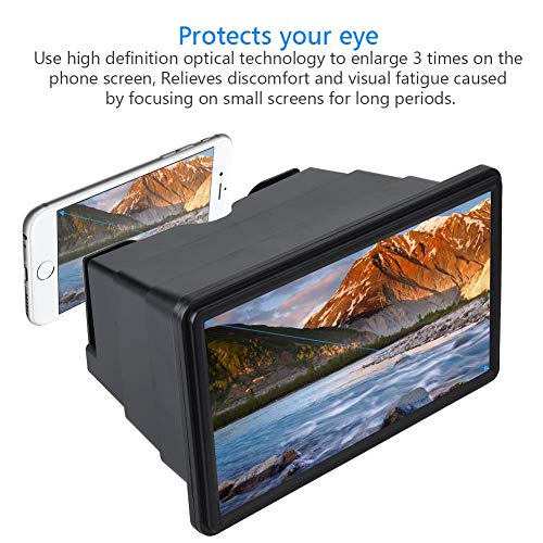 ciciglow Mobile Phone Screen Amplifier 12 Inch High Definition Mobile Phone Screen Magnifier for Smartphone β Mobile Phone 3D Magnifier Projector Screen for Movies, Videos(Black)
