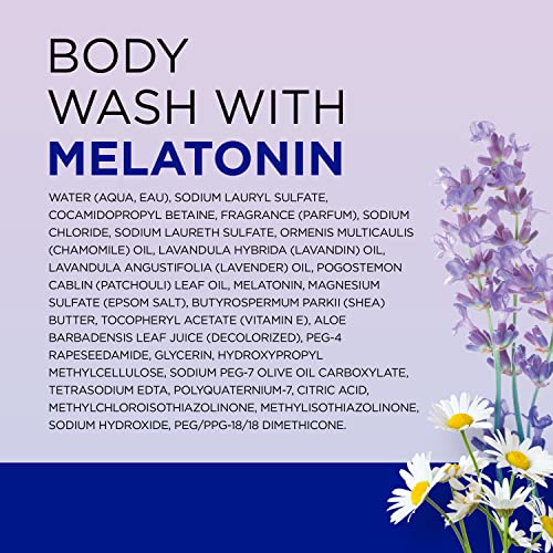 Dr Teal's Body Wash with Pure Epsom Salt, Sleep Blend with Melatonin, Lavender & Chamomile Essential Oils, 24 fl oz (Pack of 4)