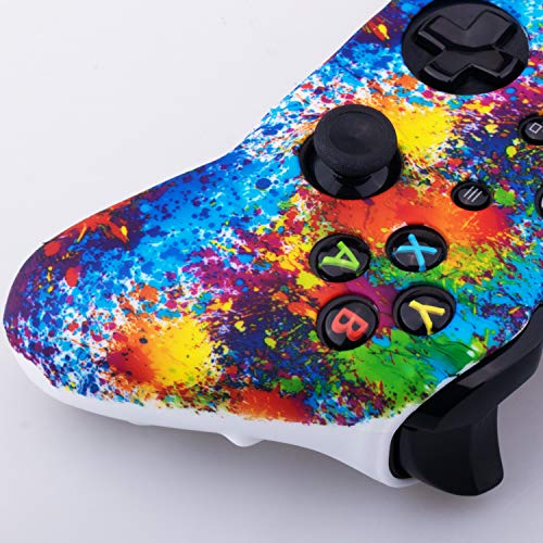 9CDeer 1 Piece of SiliconeTransfer Print Protective Cover Skin + 6 Thumb Grips for Xbox One/S/X Controller Colour Paint