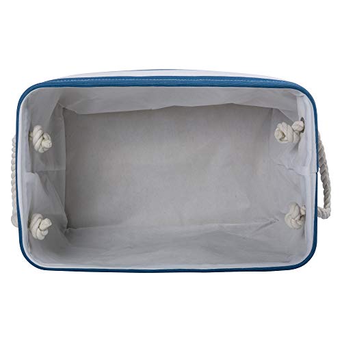 Bone Dry Pet Storage Collection Striped Paw Patch Bin, Large Rectangle, Navy