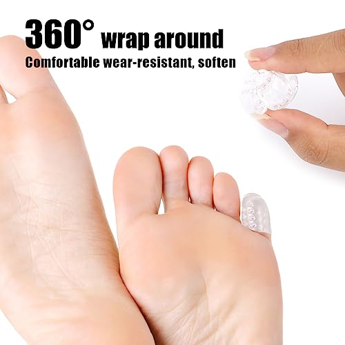 30pcs Silicone Anti-Friction Toe Protector, Breathable Toe Protectors Clear Toe Covers Silicone Toe Guards Soft Toe Sleeves for Women Men