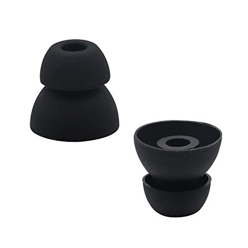 ALXCD Replacement Eartips Silicone Earbuds Buds Set Compatible with Powerbeats Pro, 8 Pairs S/M/L/D 4 Sizes Soft Silicone Earbuds Tips, Compatible with Powerbeats Pro Headphones PB Pro (Black)
