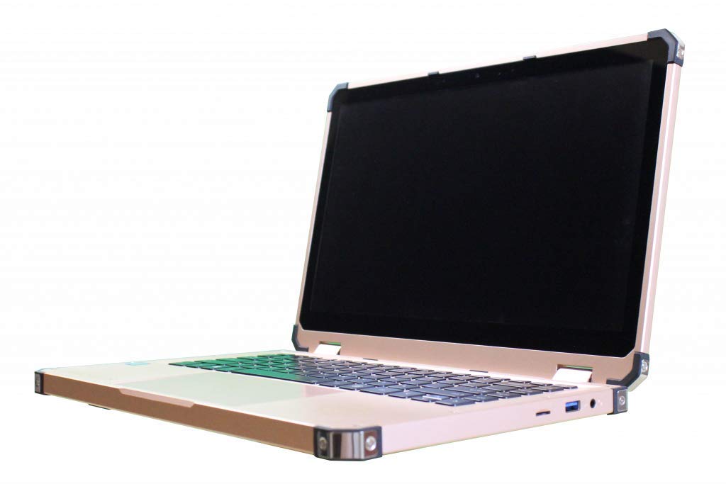 Emerald Computers Rugged Laptop with I7-8550U Quad Core, 8 Thread CPU, 16GB RAM 512GB SSD, 13.3 Inch 1080p Screen, Tenacious Model in Rose Gold, (14626167)