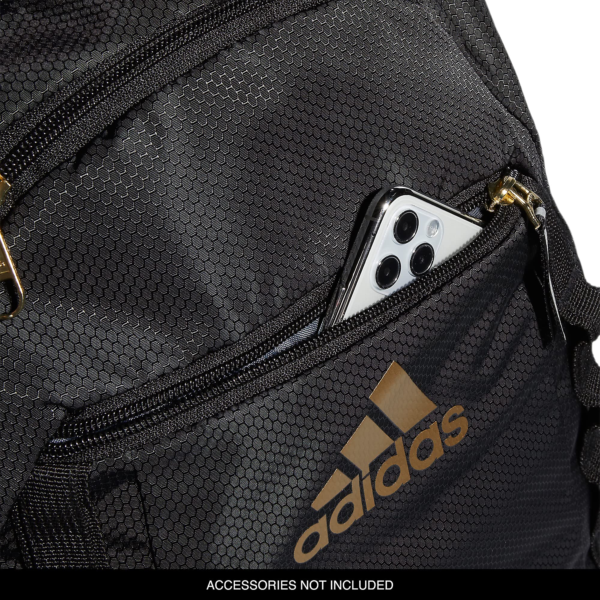 adidas Excel 6 Backpack, Two Tone Black/Snowglobe with Mutli Stripe Webbing, One Size