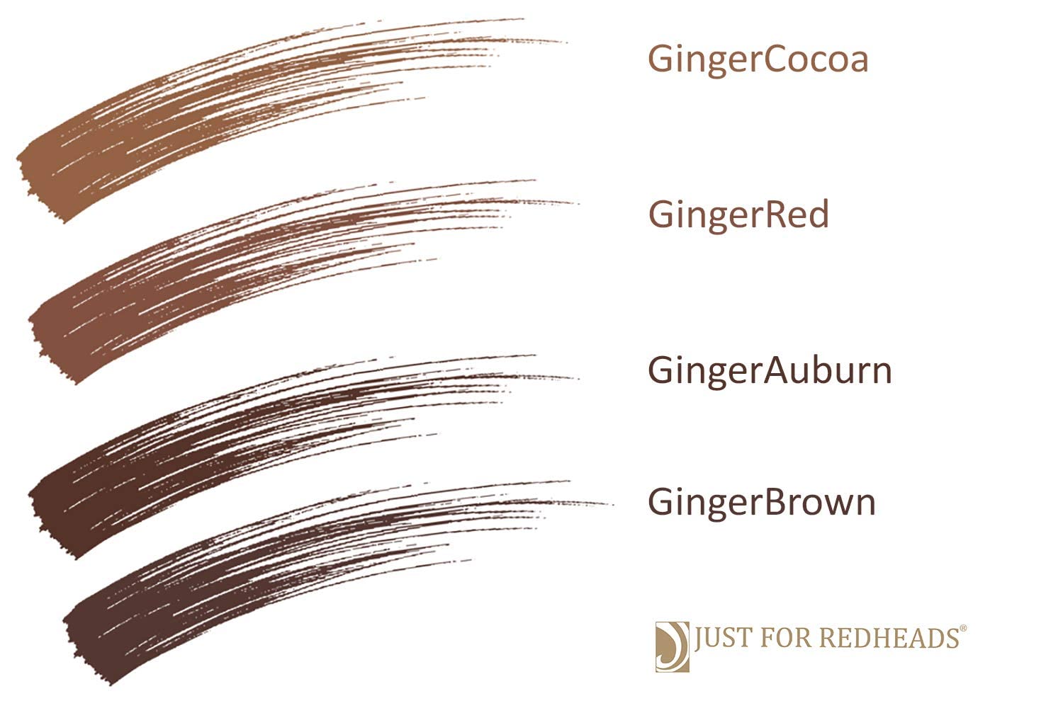 Just for Redheads Mascara Studio - Lashes Volumizer for Women - Lengthening & Defining Lashes, Smudge-Proof, Water Resistant - Made in the USA (GingerAuburn)