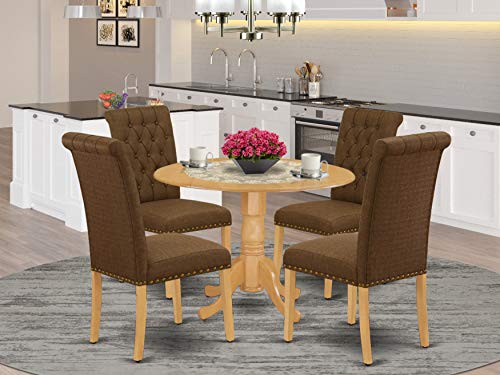East West Furniture DLBR5-OAK-18 Dinette Set, 5-Piece