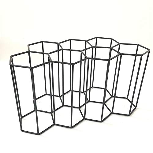 KirinRen Black Metal Wine Rack Freestanding, Tabletop Wine Rack Holder, Countertop Wine Bottle Holder (Black)