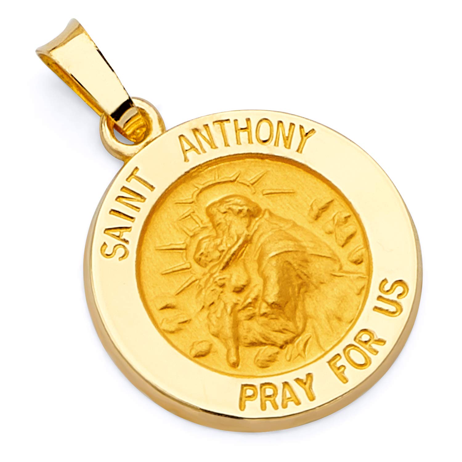 14k Yellow Gold Religious St. Anthony Pendant