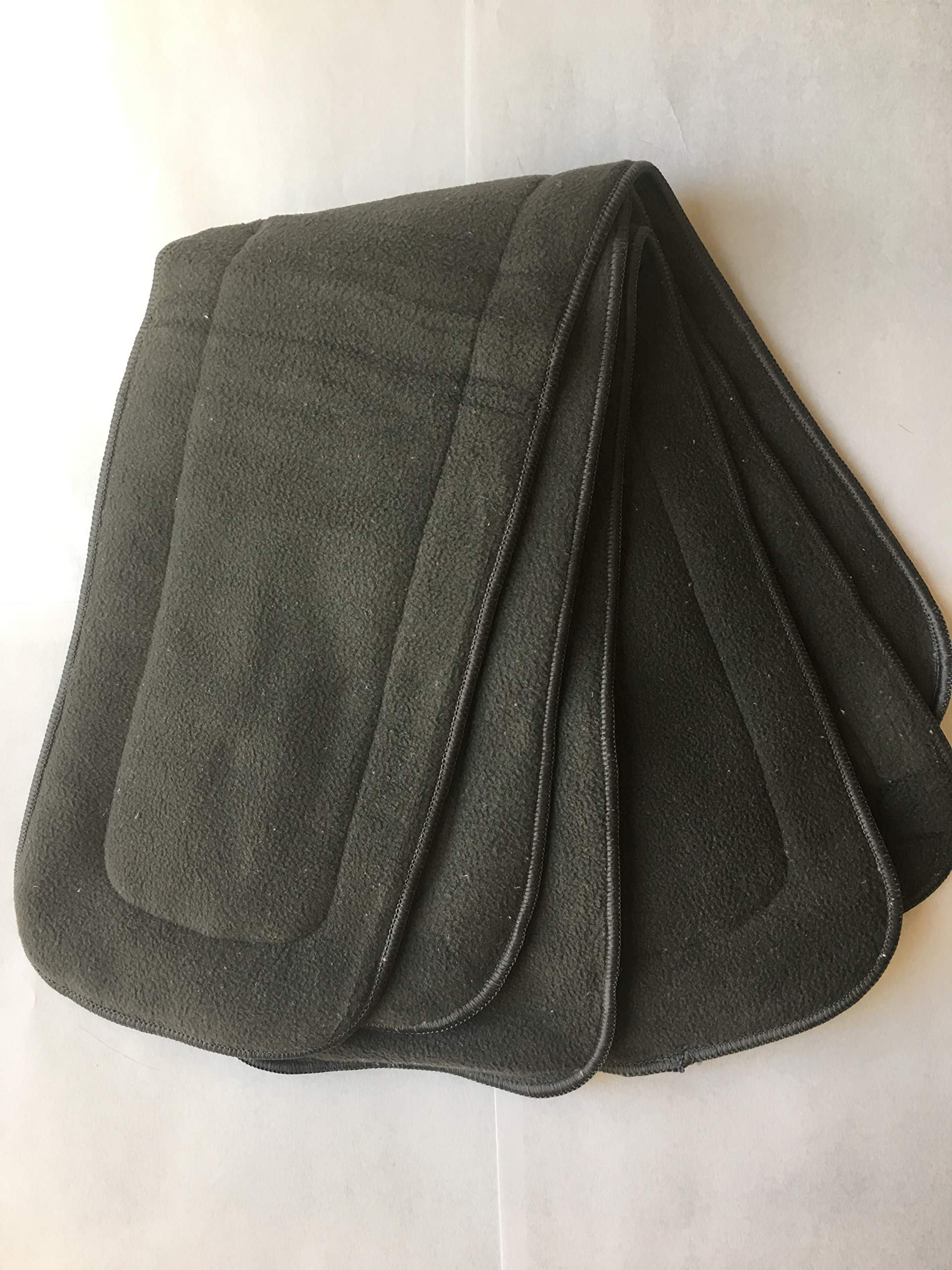 Adult Cloth Diaper Insert Pads โ Oversize (6x24), Charcoal Bamboo & Microfleece Booster Pad is Washable, Reusable, Absorbent, 4-Layer Inserts for use with Diapers for Incontinence, Babyland (3)