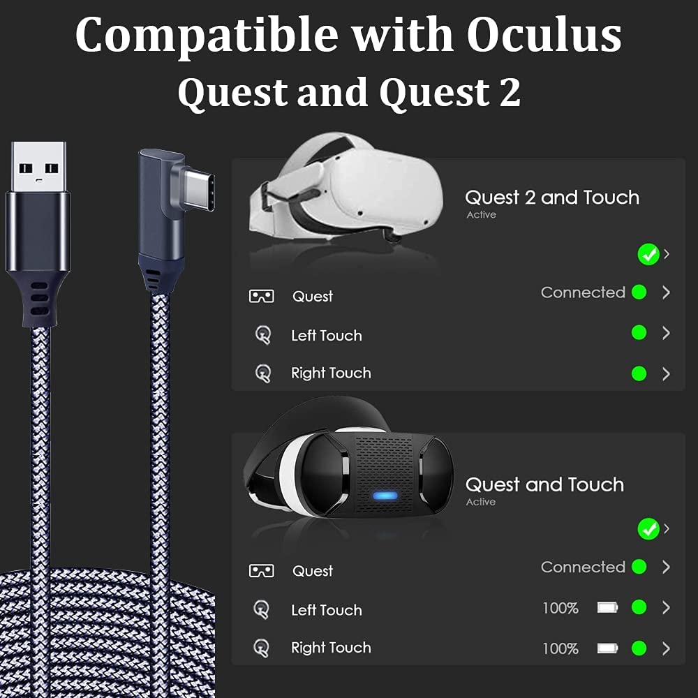 16ft Oculus Link Cable for Oculus Quest 2 and Oculus Quest VR Headset, High Speed Charging Cord for Oculus Quest Headset and Gaming PC