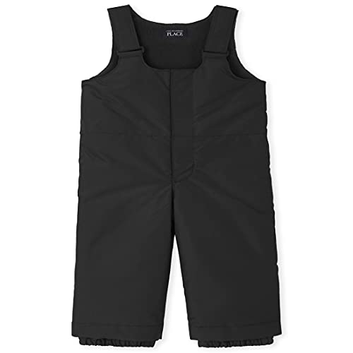 The Children's Place Baby Boys And Solid Toddler Sleeveless Woven Snow Overalls, Black, 3T US