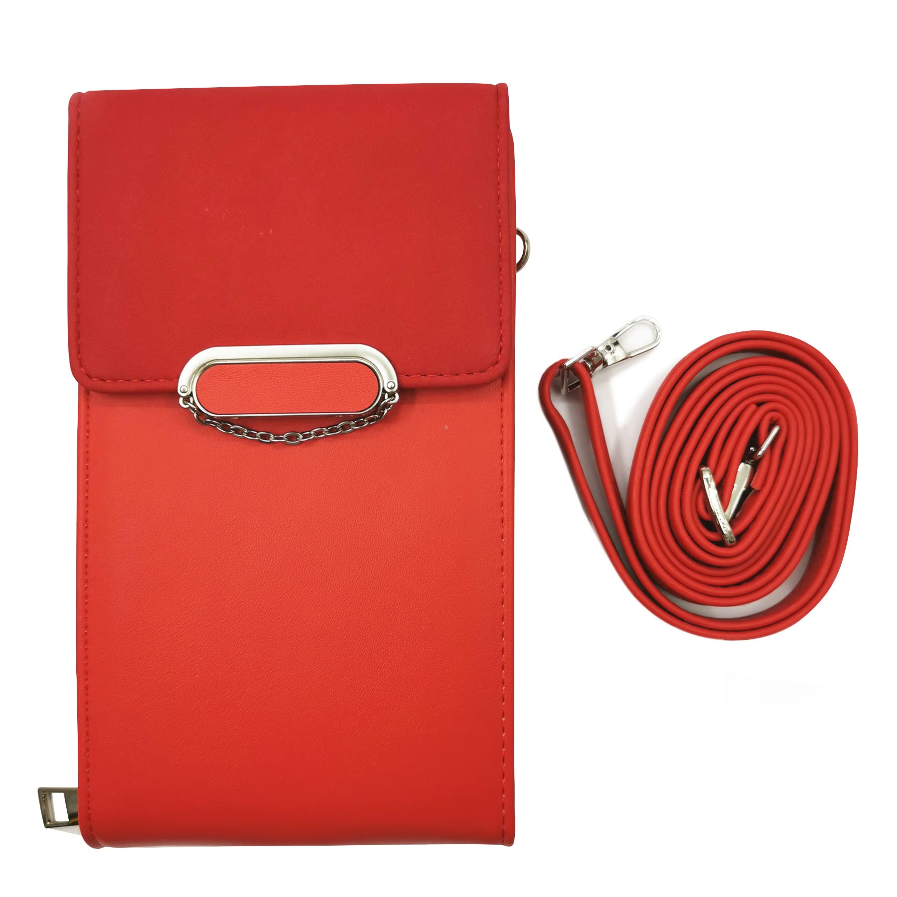 Aovtero Small Cell Phone Crossbody Purse for Women Mini Shoulder Handbag Wallet with Credit Card Slots (Red)