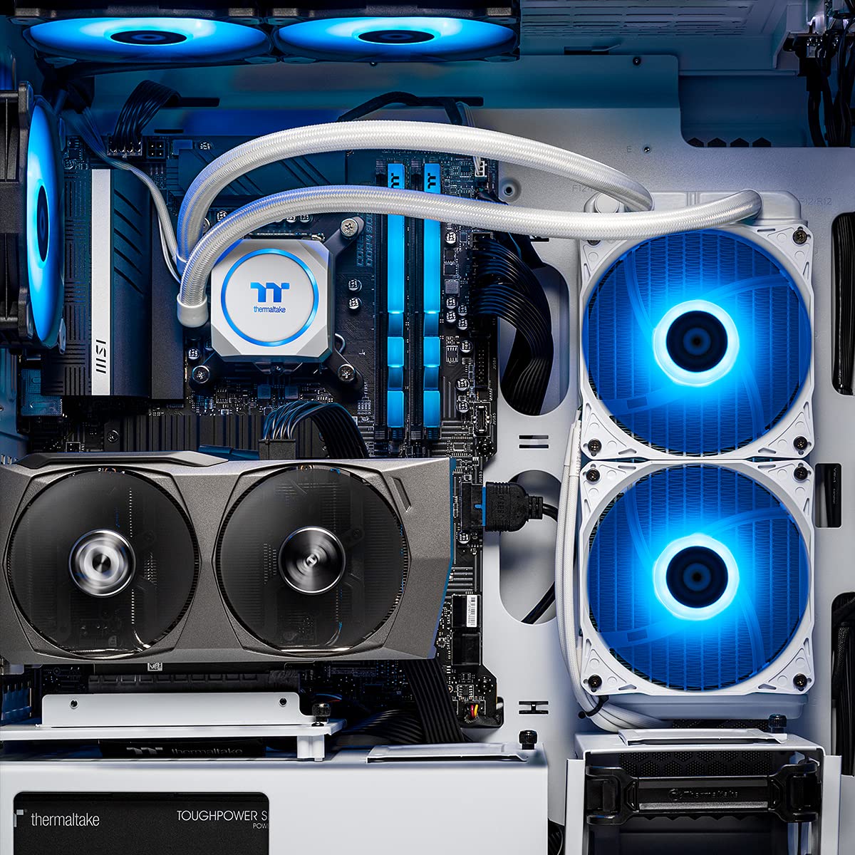 Thermaltake Glacier i360 Liquid-Cooled PC (Intel i5-11600K, RTX 3060, 16GB RGB 3200Mhz DDR4 ToughRAM RGB Memory, 1TB NVMe M.2, WiFi, Win 10 Home) Gaming Desktop Computer S3WT-Z590-G36-LCS