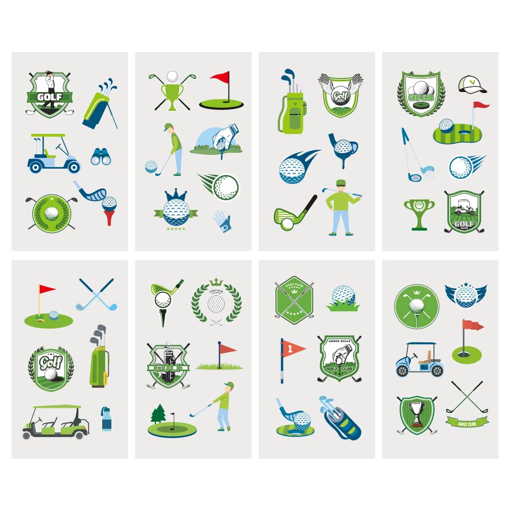 24 Sheets Golf Temporary Tattoos, Birthday Decorations Golf Party Favors