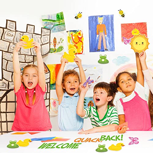 59Pcs Duck Bulletin Board Cutouts Quack Welcome Back To School Duck Classroom Decoration Cutouts Duck Themed Party Supplies Suitable for Teacher Student Bulletin Board Display or Home Wall Decorations