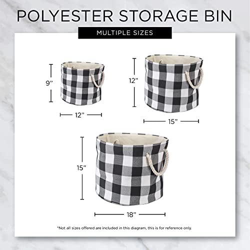 DII Polyester Container with Handles, Keeping Score Storage Bin, Medium Round, Aqua