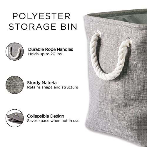 DII Polyester Container with Handles, Keeping Score Storage Bin, Medium Round, Pink Sorbet