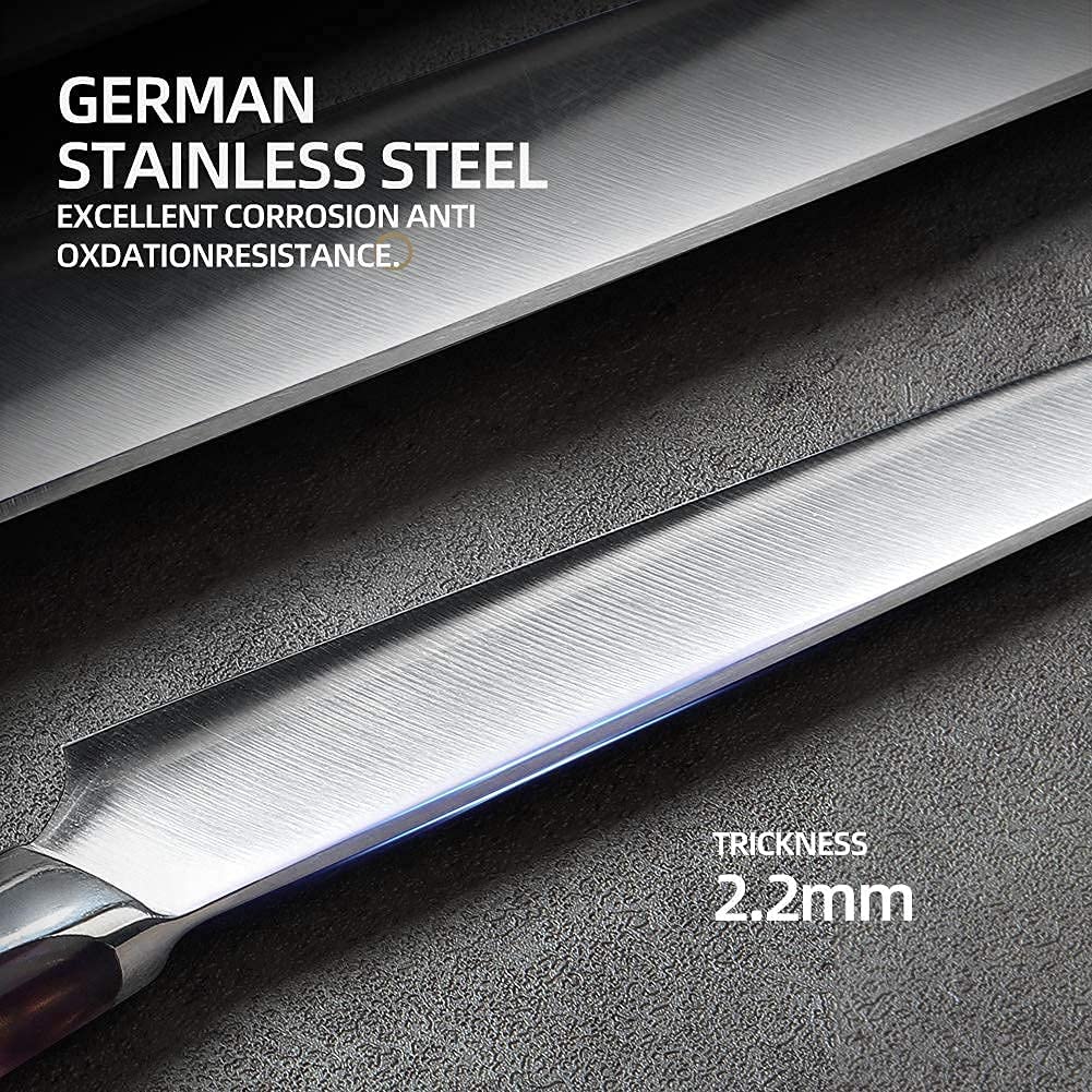 Full Tang Butcher Knife, Handmade Forged Kitchen Chef Knife, High Carbon Clad Steel Butcher Cleaver (3PCS Set)