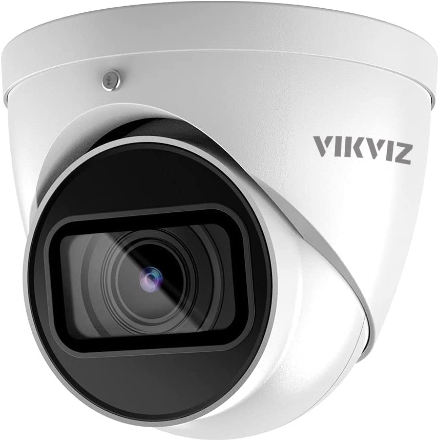 VIKVIZ Starlight 8MP IP Poe Camera with 5X Optical Zoom 2.7-13.5mm,196ft Night Vision,SD Card Slot,WDR,IP67,IVS,4K 8MP Zoom Security Poe Camera