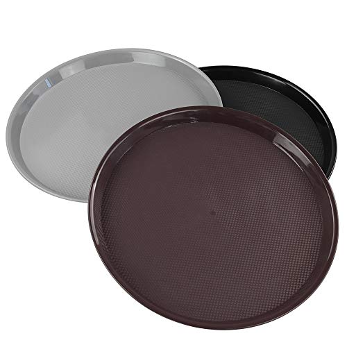 Cand Plastic Round Serving Trays, 3 Packs