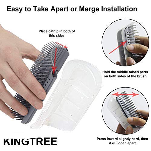 2 PACK Cat Self Groomer,Softer Cat Corner Scratcher For Wall With Catnip,Massage Comb Groomer Cat Corner Groomer,Pet Grooming Massage Kitten Brush,Cat Face Scratcher For Kitten with Long &Short Fur (Gray)