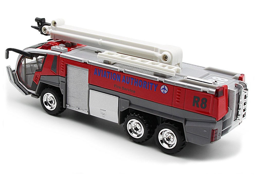 Ailejia Airport Fire Trucks for Boys, Fire Engine Toys Diecast Fire Truck Engine Pullback Friction Toy Engineering Vehicle fire Truck Model (red)