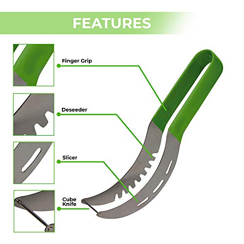 Watermelon Slicer β Premium Watermelon Cutter Kitchen Tools β Ultra-Sharp Stainless Steel Blade β Ergonomic and User-Friendly Handle β Safe, Durable Design