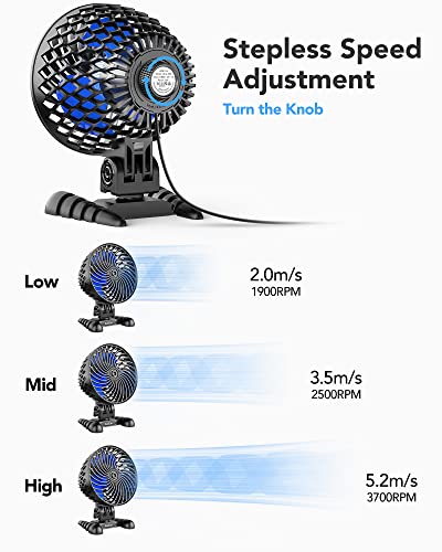 AaoLin USB Desk Fan, Table Fan with CVT Variable Speeds, Quiet Portable, Desktop Mini Personal Fan for Room, Home, Office