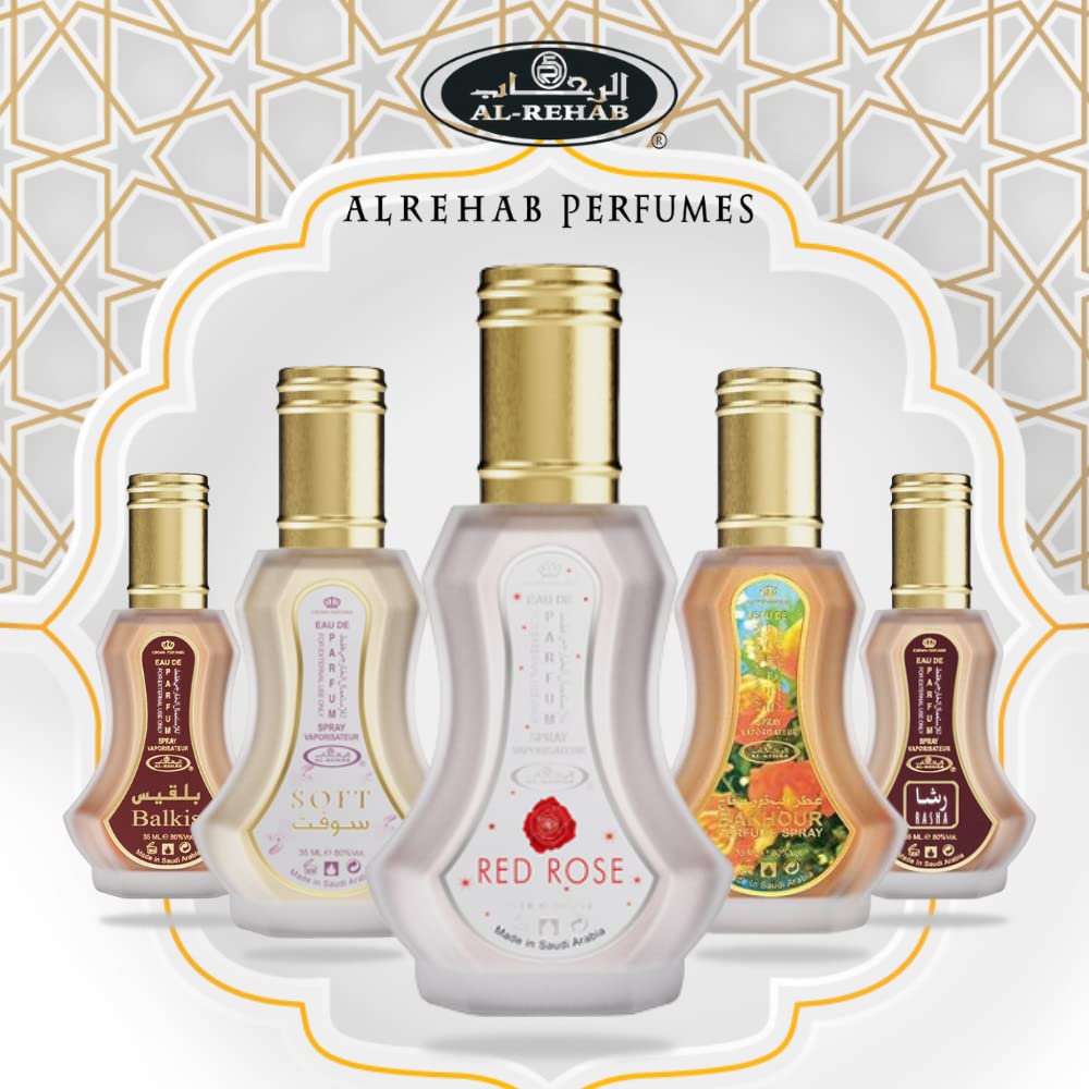 Al Rehab Red Rose Eau de Parfum Spray for Women, 1.2 Ounce / 35ml
