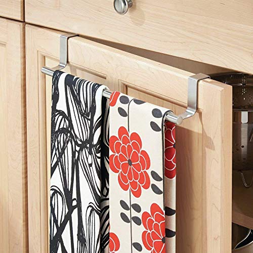 Booluee Stainless Steel Over The Cabinet Door Towel Bar Towel Holder Rack for Kitchen Bathroom Cabinet Cupboard Doors (Small)