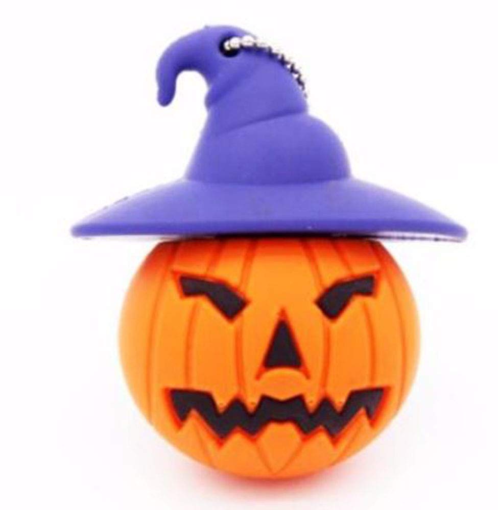 2.0 Halloween Pumpkin Purple Witch Hat 64GB USB External Hard Drive Flash Thumb Drive Storage Device Cute Novelty Memory Stick U Disk Cartoon