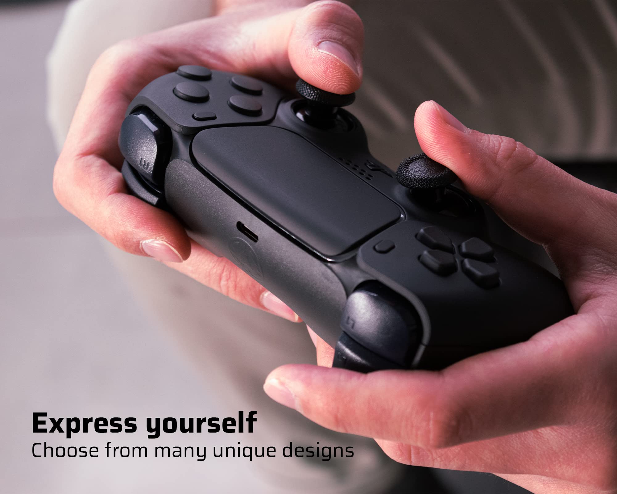 AimControllers Custom PRO Controller compatible with PS5 Console & PC | Custommade Wireless Gaming Controller with 4 Back Remappable Paddles | Gaming Accessories Electronics | Black Matte