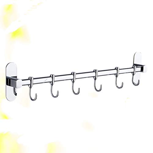 Hemoton Towel Hooks Mug Holder Scarf Hangers Wall Mounted Kitchen Hooks Coat Rack Hook Rail Hook for Coffee Mug Utensil Hat Holder Towel Robes Rack 40cm Scarf Holder Metal Hangers Mug Holder