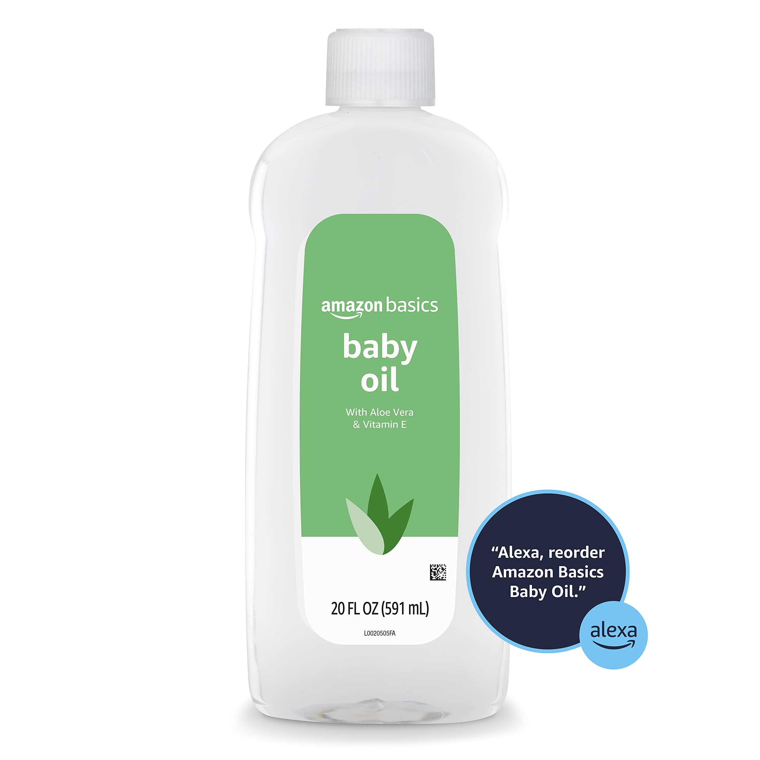 Amazon Basics Baby Oil with Aloe Vera & Vitamin E, 20 Fl Oz (Pack of 1) (Previously Solimo)