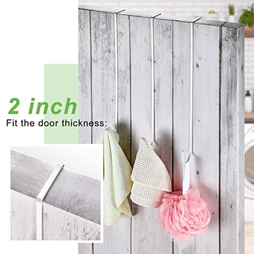 15 Inch Wreath Hanger Hooks Over Door Metal Hooks Practical Clothes Towel Hanger Hooks for Christmas Front Door Decorations (White,4 Pieces)