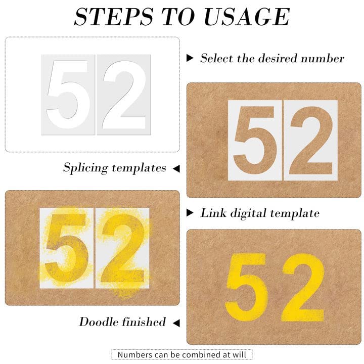 12 Inch Large Number Stencils Set Reusable Plastic Large Size Number Stencils for Cake Stencil Address Number Painting Stencils