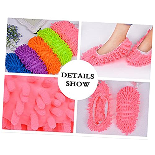 Abaodam 1 Pair Household Floor Cleaners Cleaning Mops Floor Cleaning Slippers Lazy Mop Slipper DIY Foot Mop Shoes Soft Chenille Shoe Lay Shoe Dust Mop Slipper Mop Cap Detergent