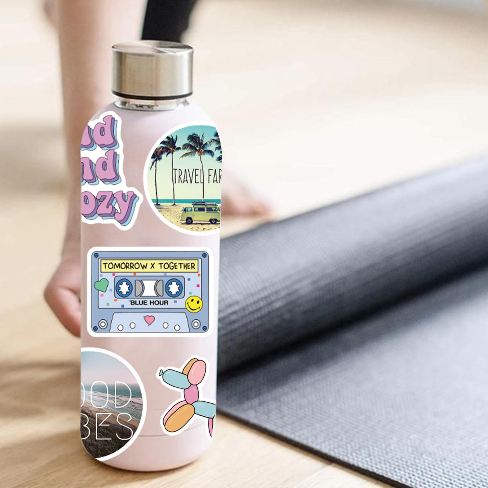 Aesthetic Stickers 200PCS VSCO Stickers Aesthetic, Vinyl Cute Stickers Asthetic Stickers for Journaling,Water Bottle Sticker Pack for Teens Girls Kids