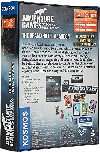Adventure Games: The Grand Hotel Abaddon - A Kosmos Game from Thames & Kosmos | Collaborative, Replayable Storytelling Gaming Experience for 2 to 4 Players Ages 12+, Grey