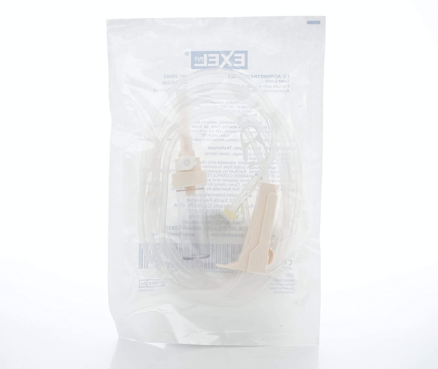 Exelint 29082 IV Administration Set, 15 Drops/mL, Luer-Lock, Y-Injection Site, 78" Tubing (50 Count)
