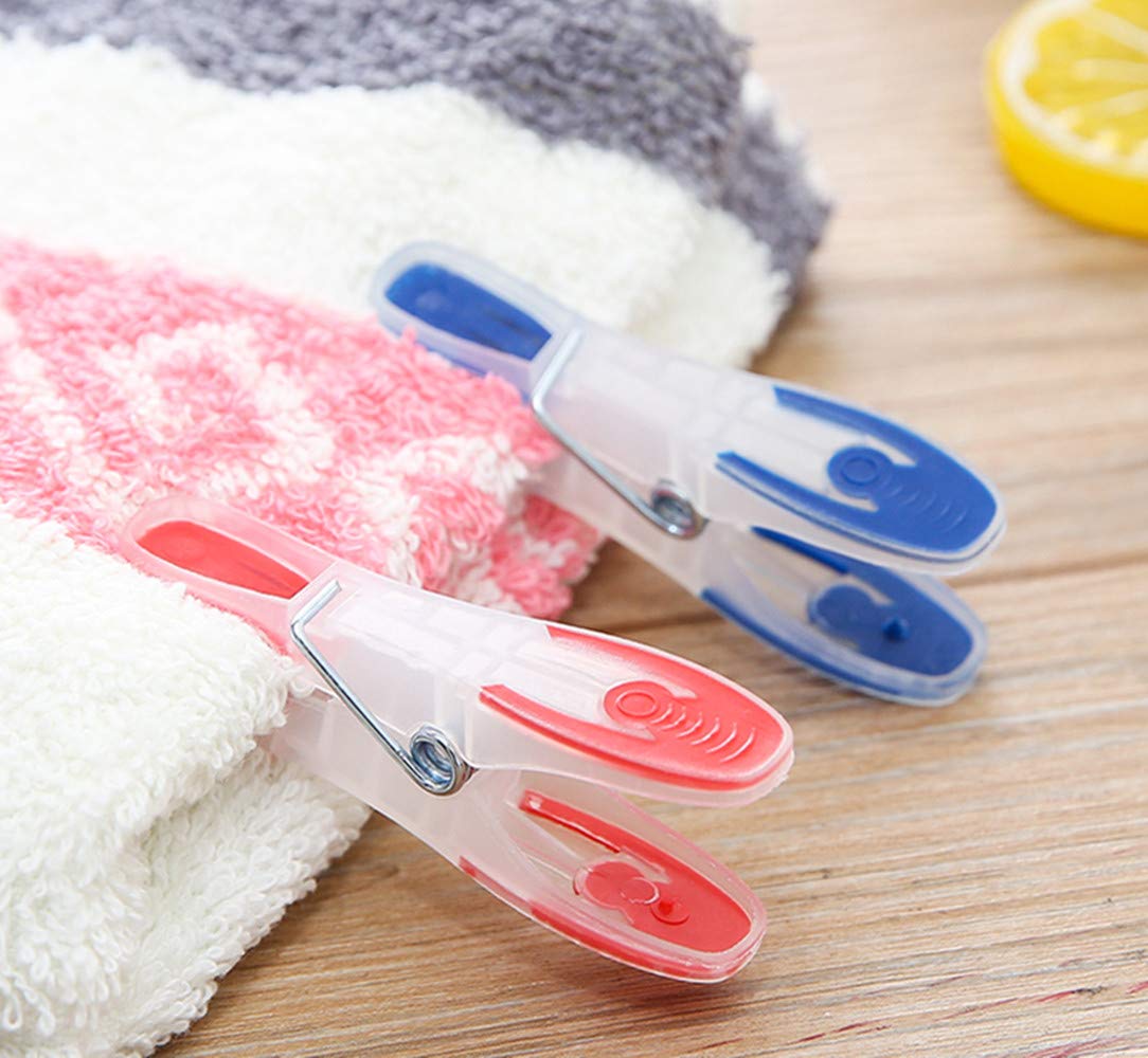 24 Pack Cute Clear Clothes Pins for Pictures Bathroom Clothesline Pegs Shirt Clips for Chip Bags Kitchen