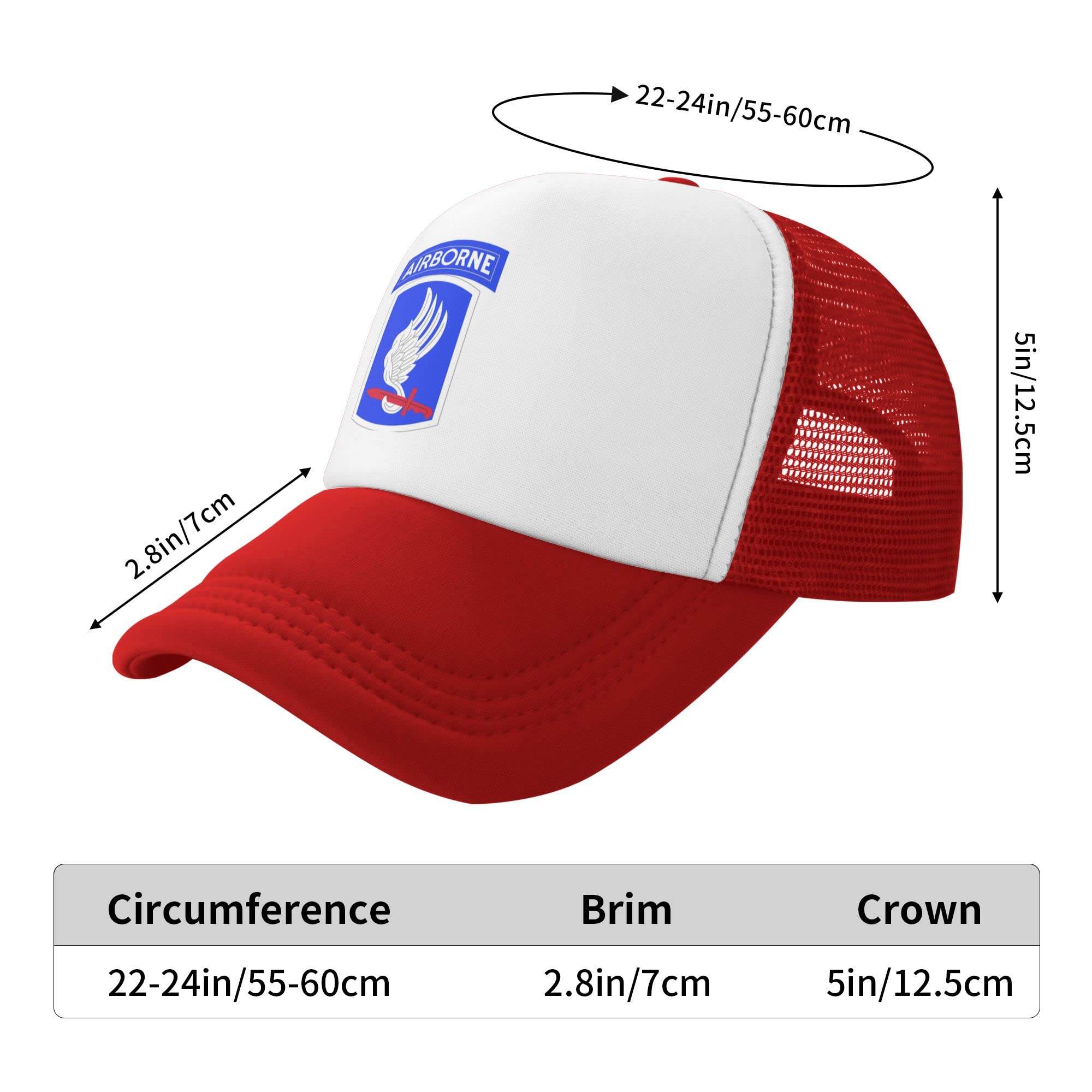 173rd Airborne Brigade Combat Team Baseball Hat Funny Sports Hats Trucker Cap Retro Adjustable Magic Buckle Dad Caps Red