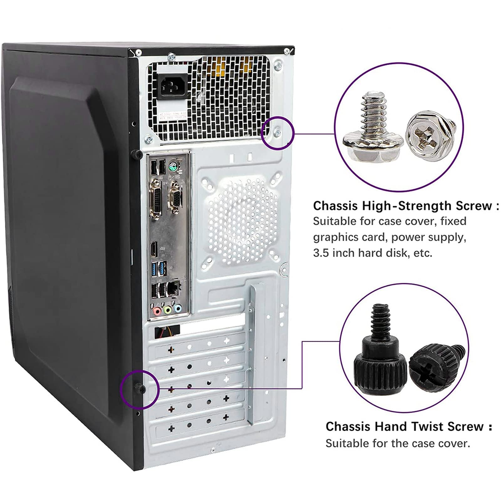 Ebaist Computer Screw Bracket Kit 330, Used for Motherboard Hard Drive Computer Chassis Motherboard Fan Power Supply, with Mini Screwdriver and Cleaning Brush