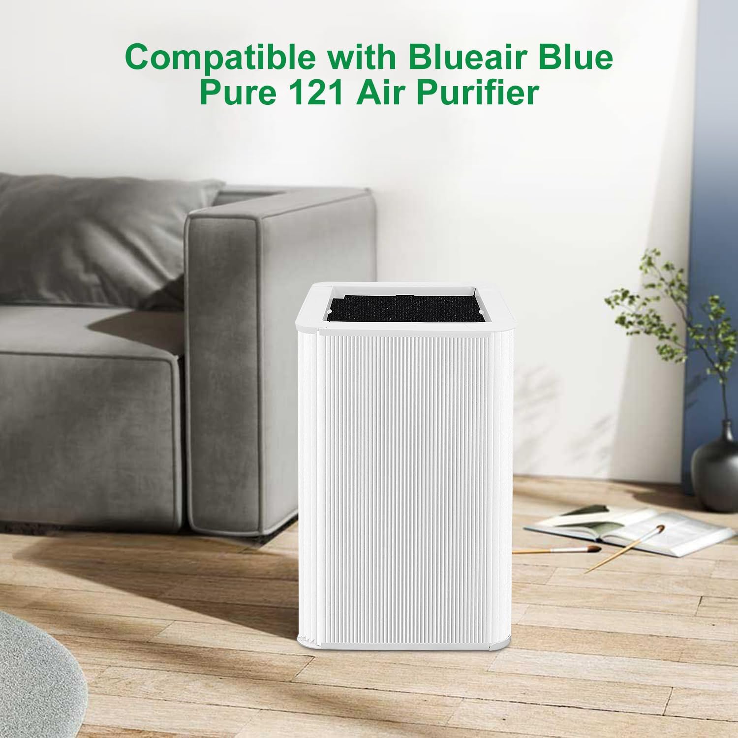 121 Replacement Filter Compatible with Blueair Blue Pure 121, H13 True HEPA Filter Particle and Activated Carbon Replacement Filter(1Pack)
