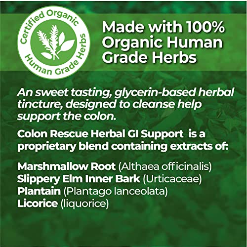 Animal Essentials Colon Rescue Herbal GI Support for Dogs & Cats, 2 fl oz - Made in USA Digestive Aid, Phytomucil Blend