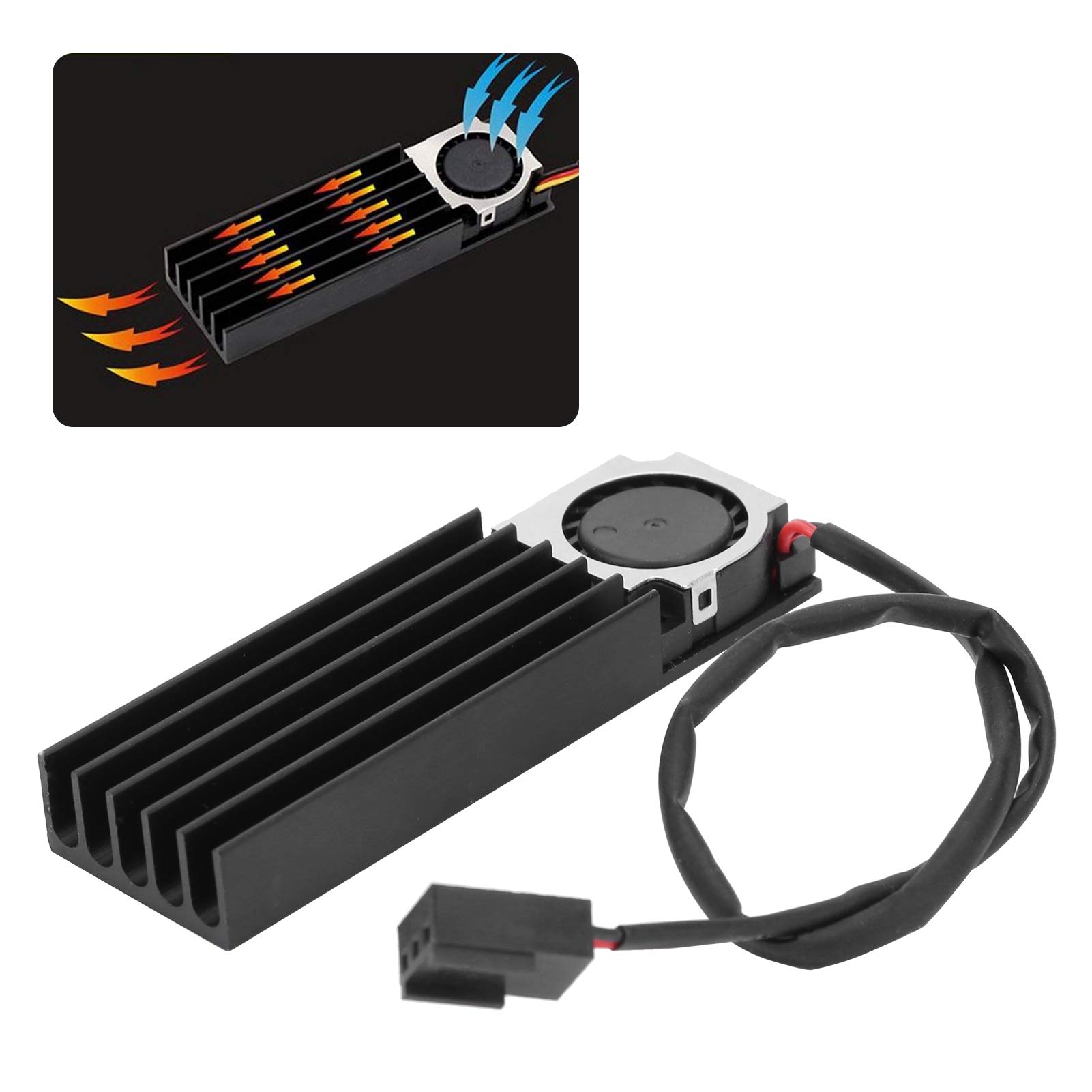SSD Radiator with Fan Scientific Efficient Cooling Air Duct Heat Sink Thermal Module for All M.2 2280 Hard Drives and Desktop Computers